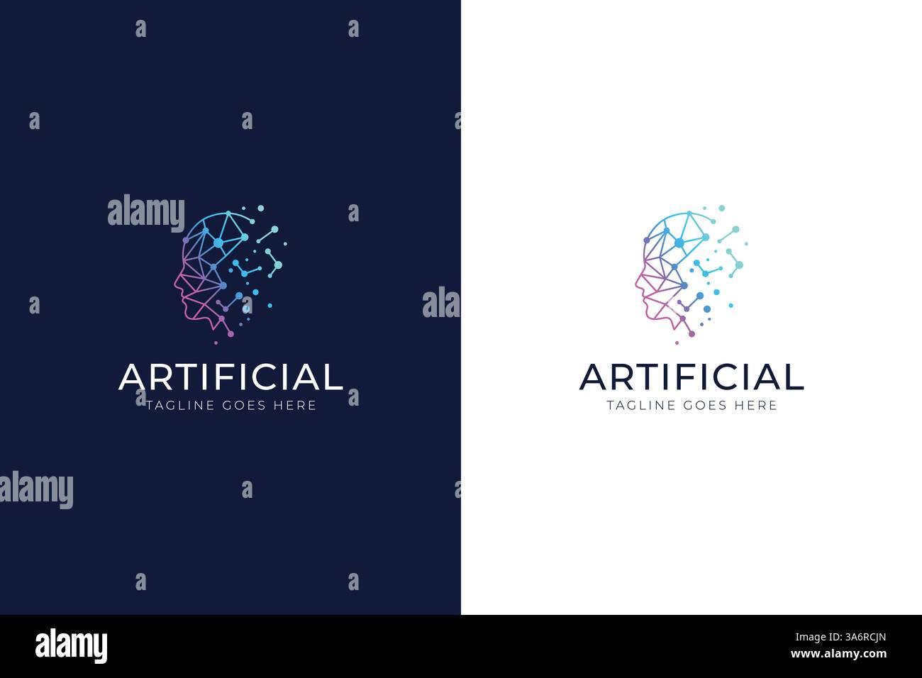 Digital human brain vector logo hi-res stock photography and images - Alamy