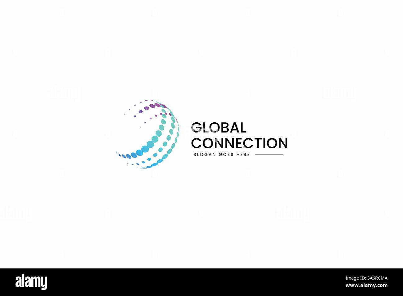 Global Connection Network Dots Logo Halftone Sphere Shape Digital ...