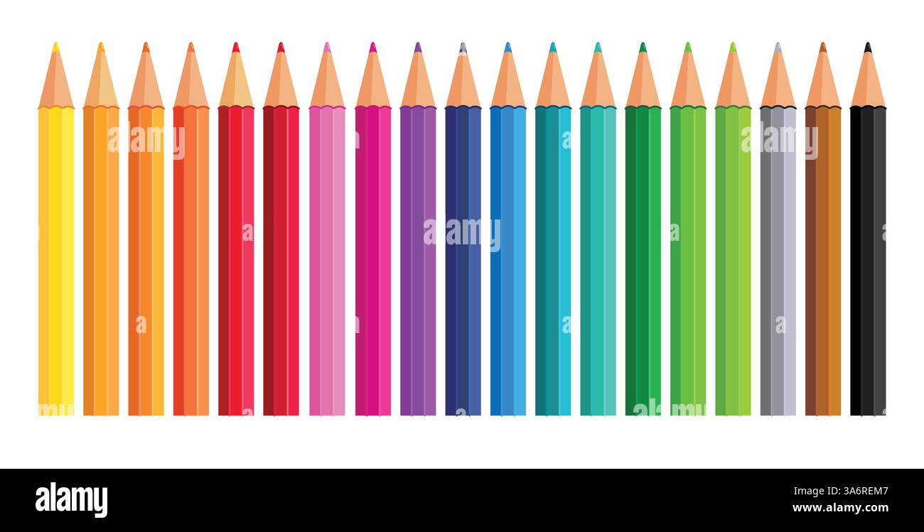 Color pencil colorful drawing clipart set. Color pencil educational ...