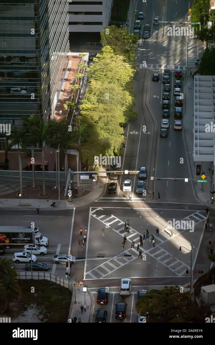 Road junction downtown Miami, Florida, USA Stock Photo - Alamy