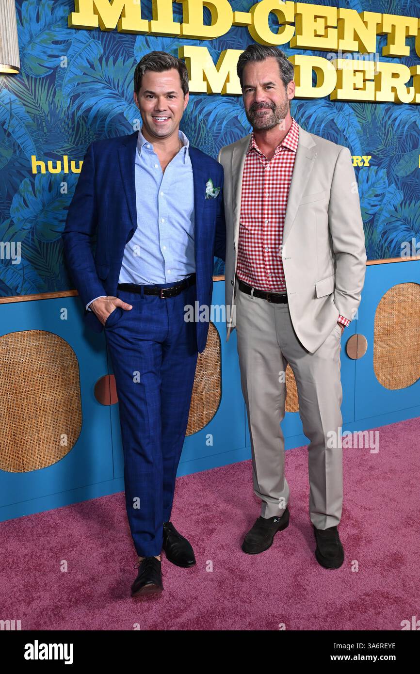Los Angeles, USA. 25th Mar, 2025. Andrew Rannells and Tuc Watkins ...
