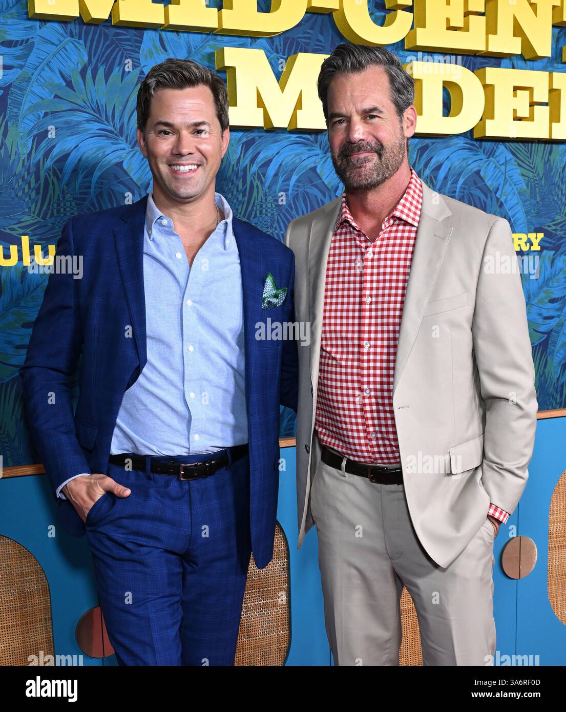 Los Angeles, USA. 25th Mar, 2025. Andrew Rannells and Tuc Watkins ...