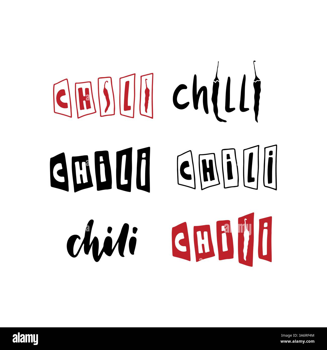 Chili hand drawing lettering vector Stock Vector Image & Art - Alamy