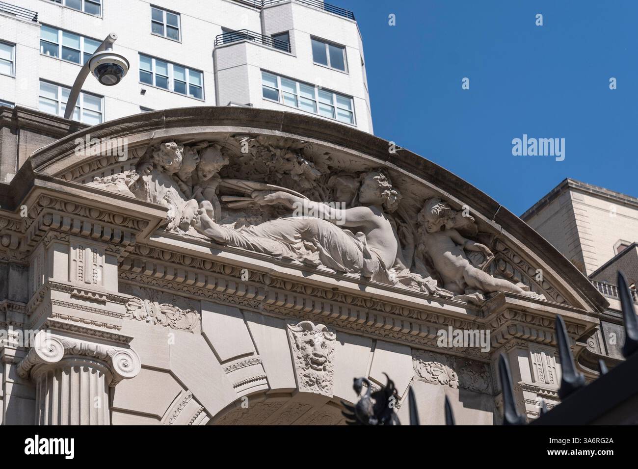 View of exterior of The Frick Collection after extensive renovation ...