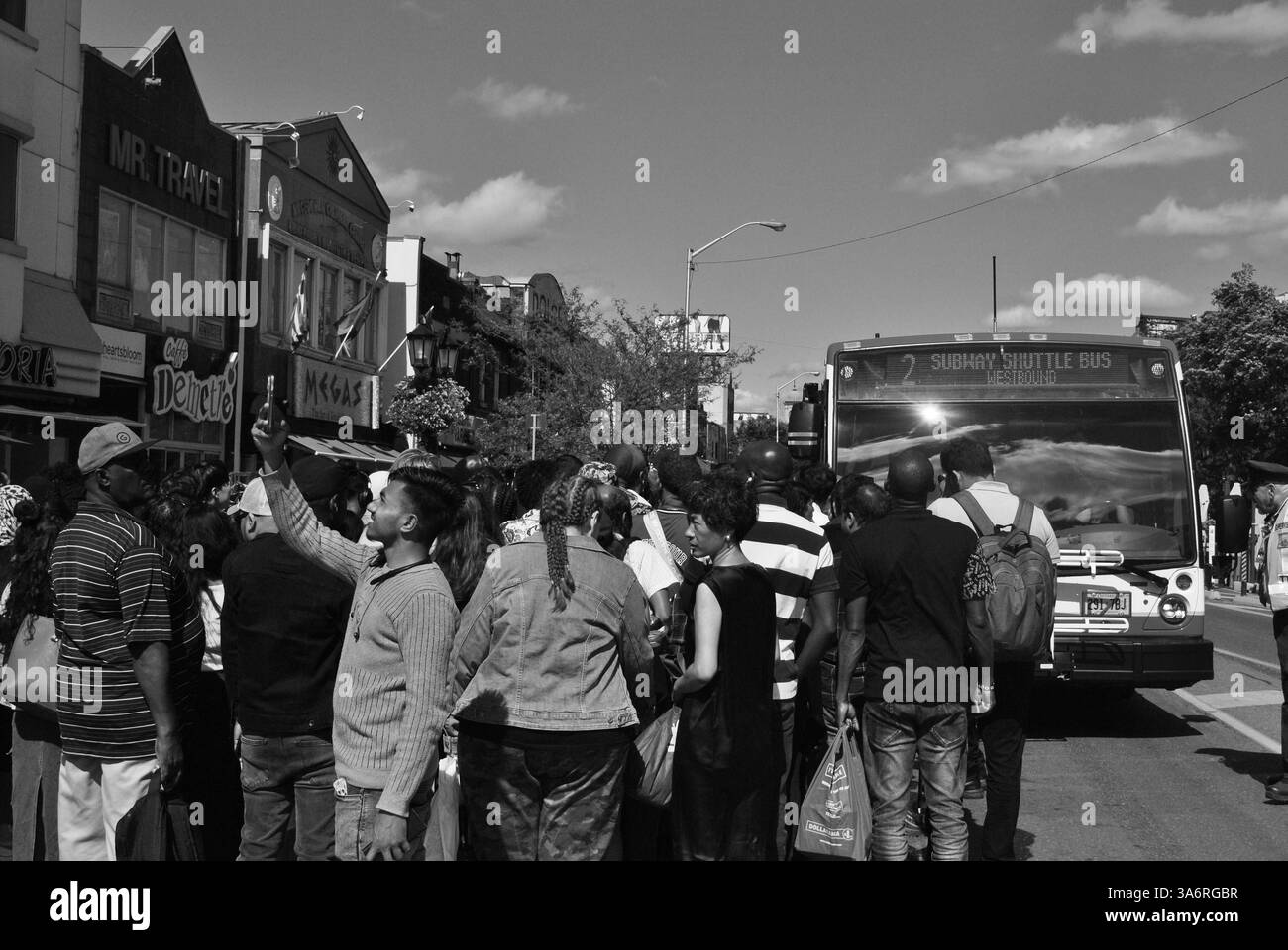 Shuttle Bus after Line Shutdown in Subway TTC Stock Photo - Alamy