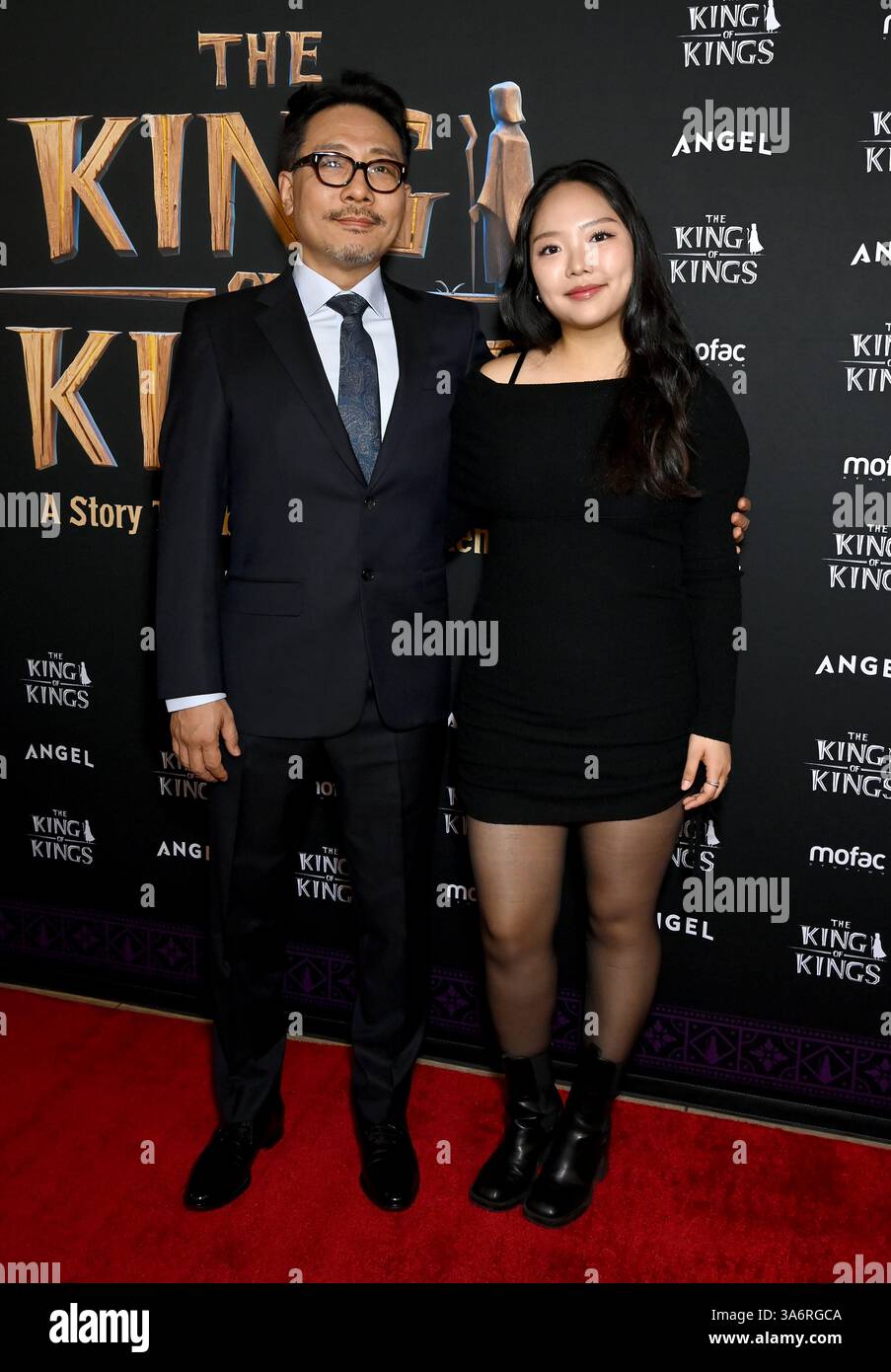 Franklin, USA. 25th Mar, 2025. Seong-ho "Jay" Jang and Leia Jang arriving at “The King of Kings ...