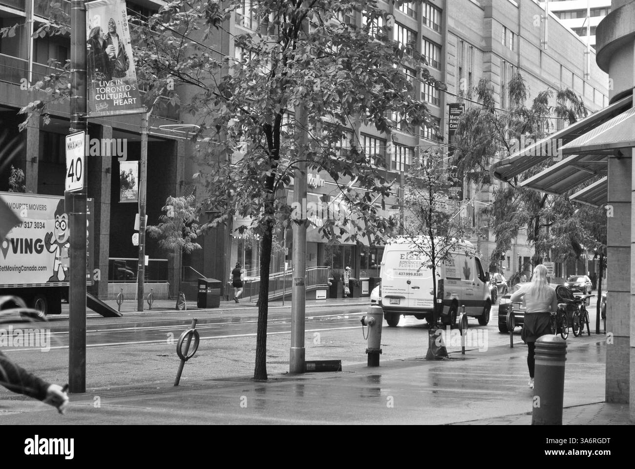 Photograph urban traffic scene Black and White Stock Photos & Images ...