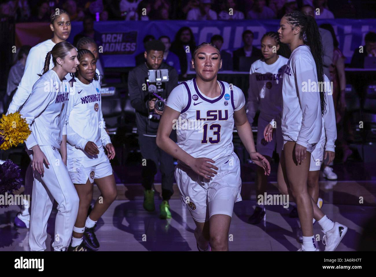 March 24, 2025: LSU's Last-Tear Poa (13) is introduced to the crowd ...