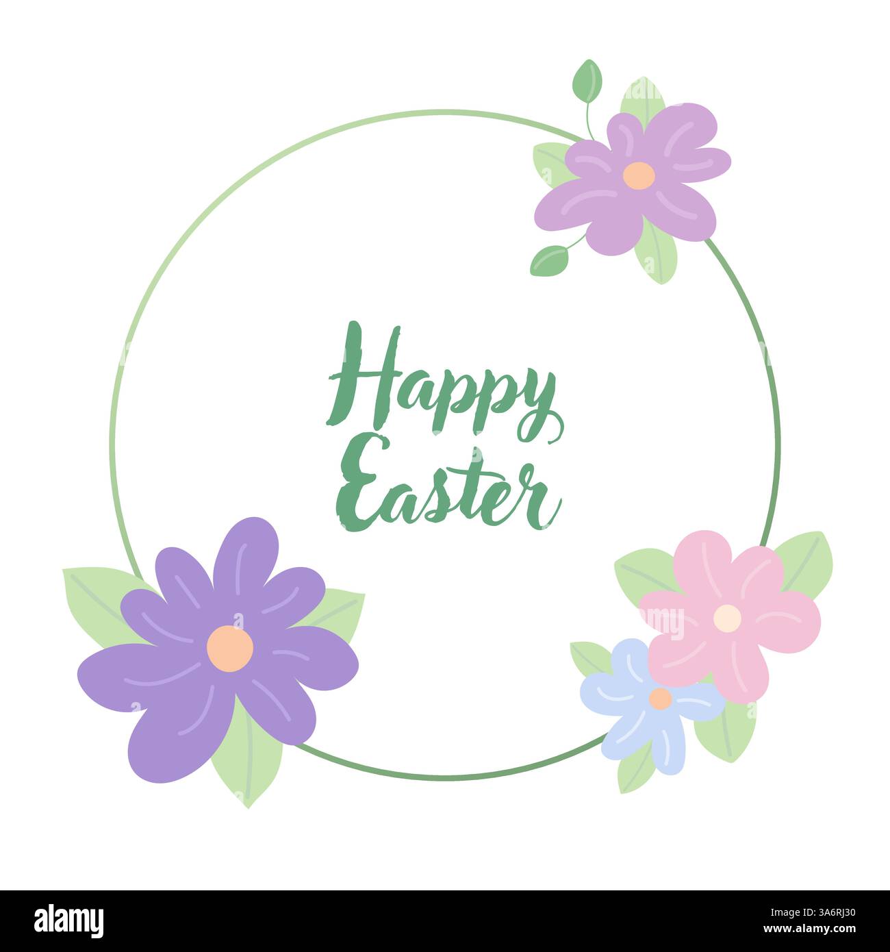 Floral Easter frame with pastel flowers Stock Vector Image & Art - Alamy