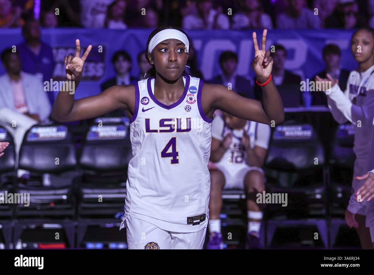 March 24, 2025: LSU's FlauJae Johnson (4) is introduced to the crowd prior to second round ...