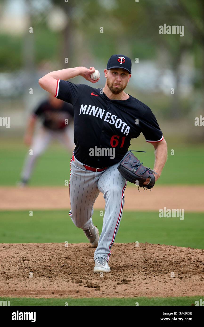 Minnesota Twins pitcher Brock Stewart (61) during an MiLB Spring ...