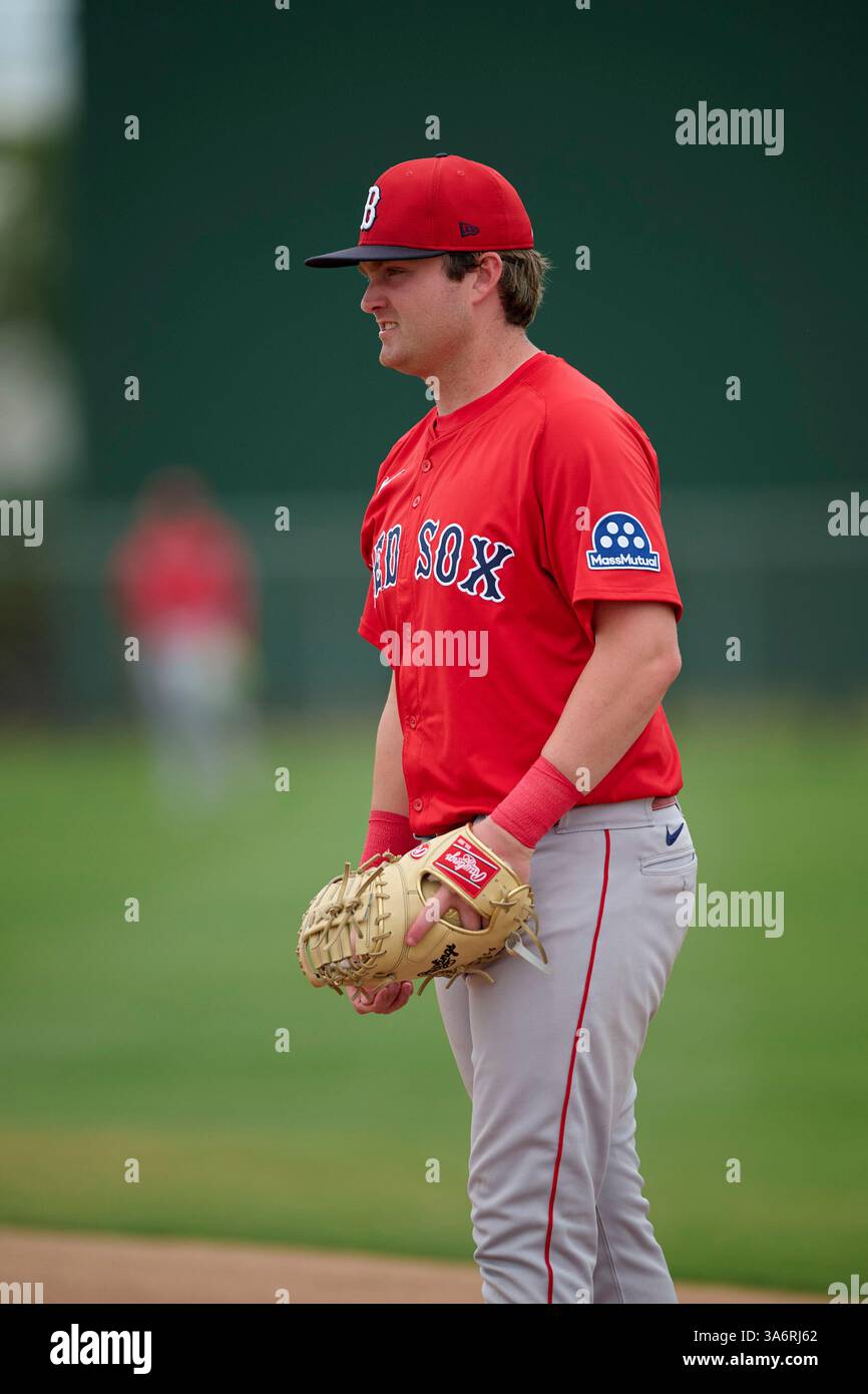 Boston Red Sox first baseman Blaze Jordan (19) during an MiLB Spring ...
