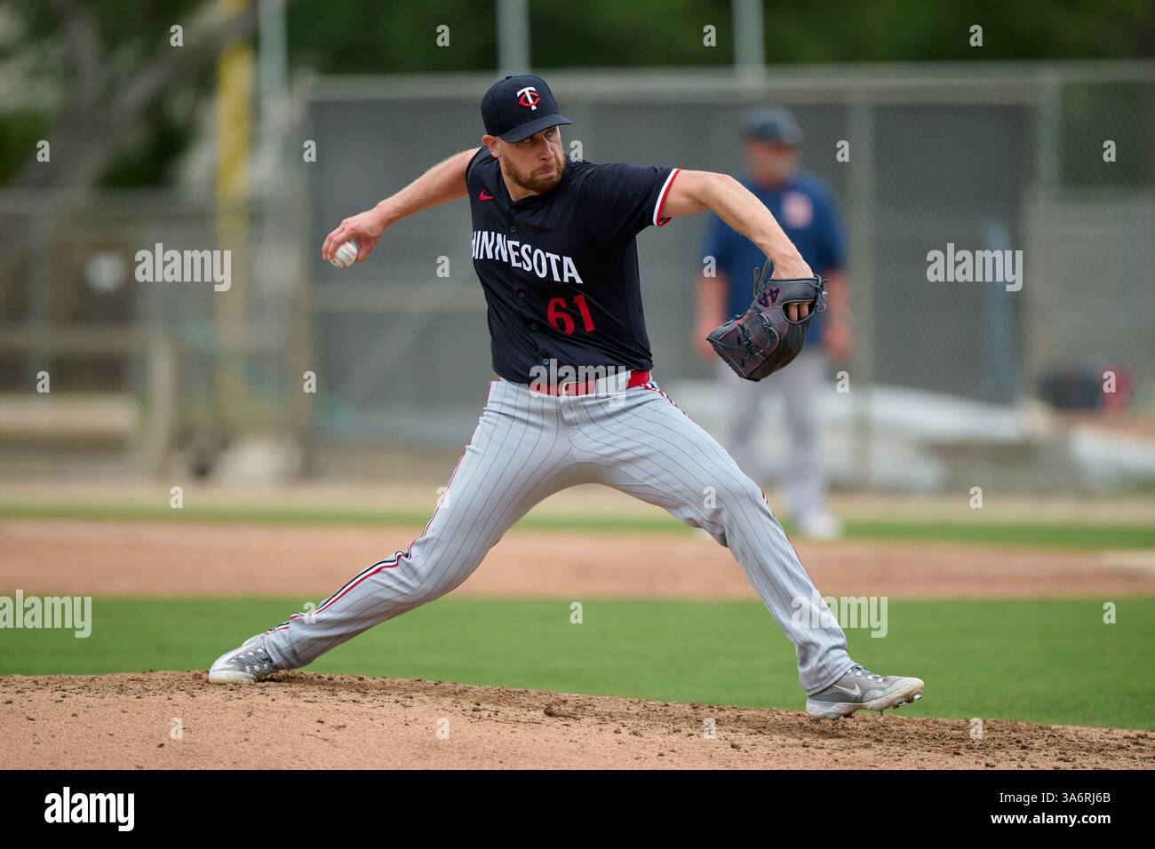 Minnesota Twins pitcher Brock Stewart (61) during an MiLB Spring ...