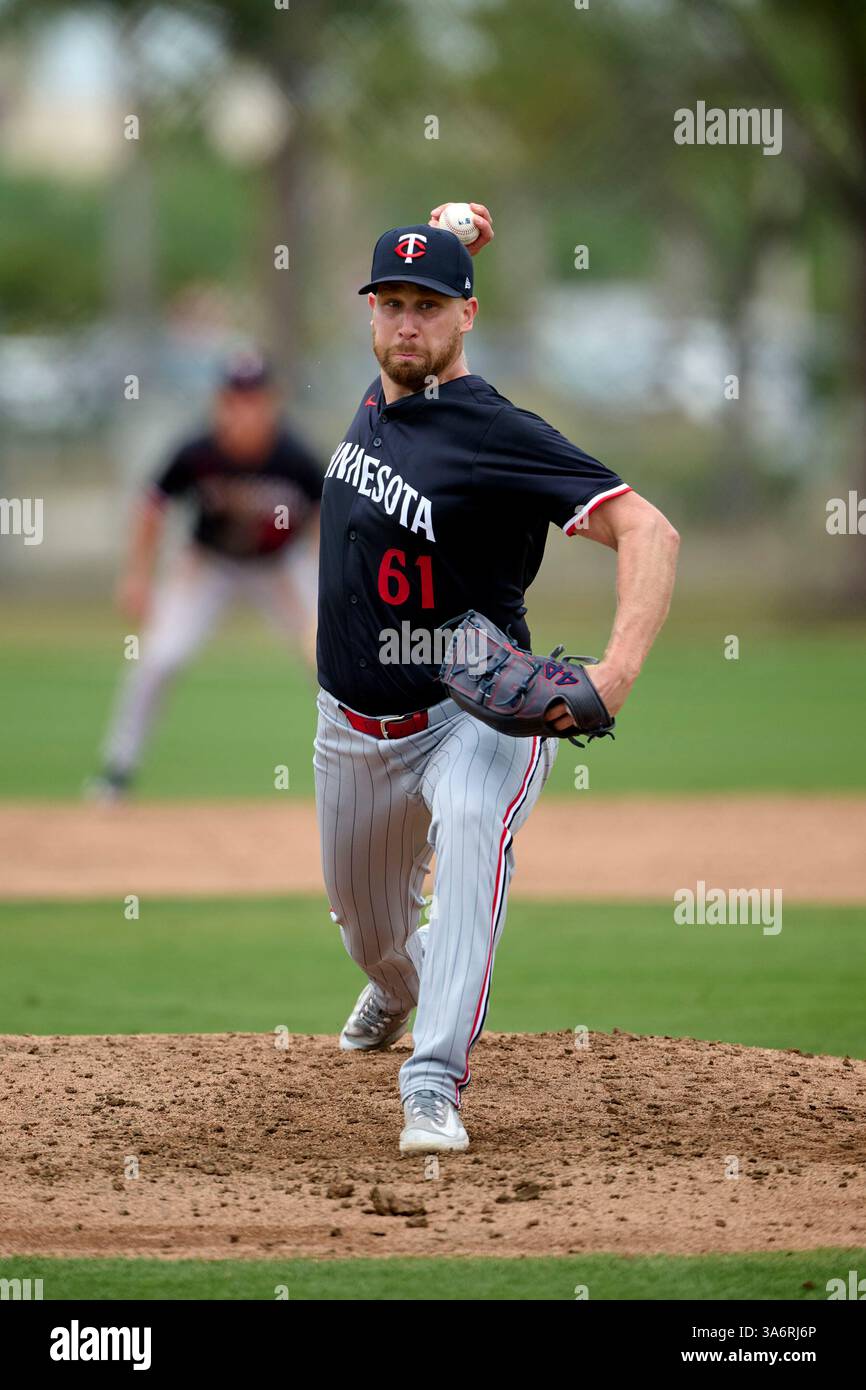 Minnesota Twins pitcher Brock Stewart (61) during an MiLB Spring ...