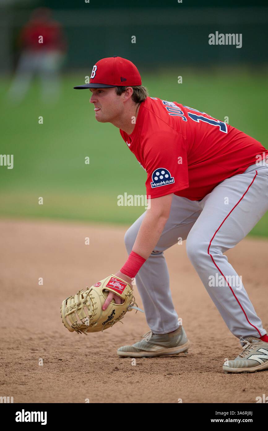 Boston Red Sox first baseman Blaze Jordan (19) during an MiLB Spring ...