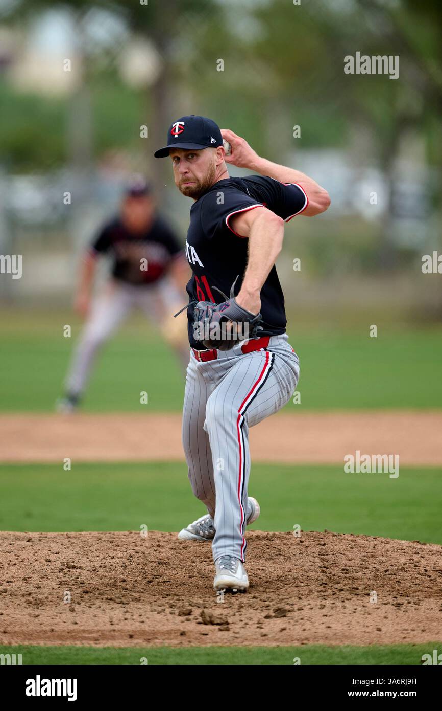 Minnesota Twins pitcher Brock Stewart (61) during an MiLB Spring ...