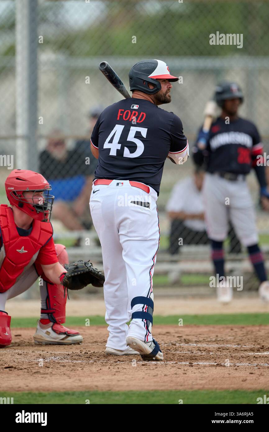 Minnesota Twins Mike Ford (45) at bat during an MiLB Spring Training ...