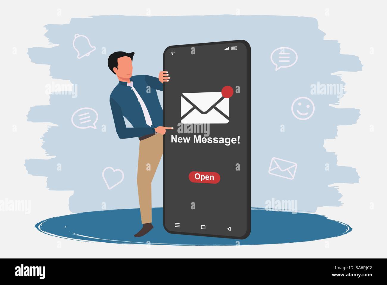 New email notification illustration Stock Vector Images - Alamy