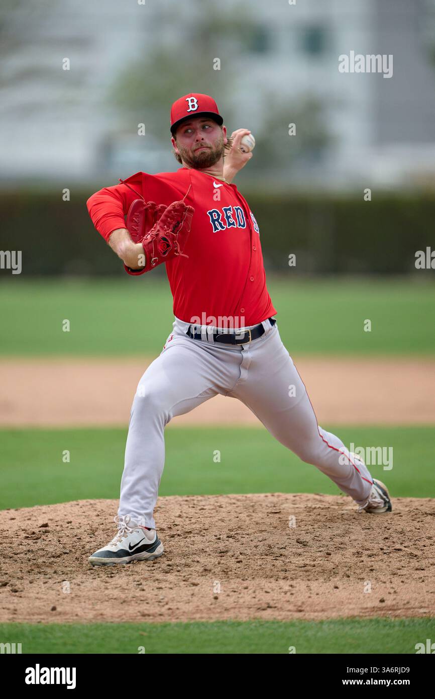 Boston Red Sox pitcher Dalton Rogers (81) during an MiLB Spring ...