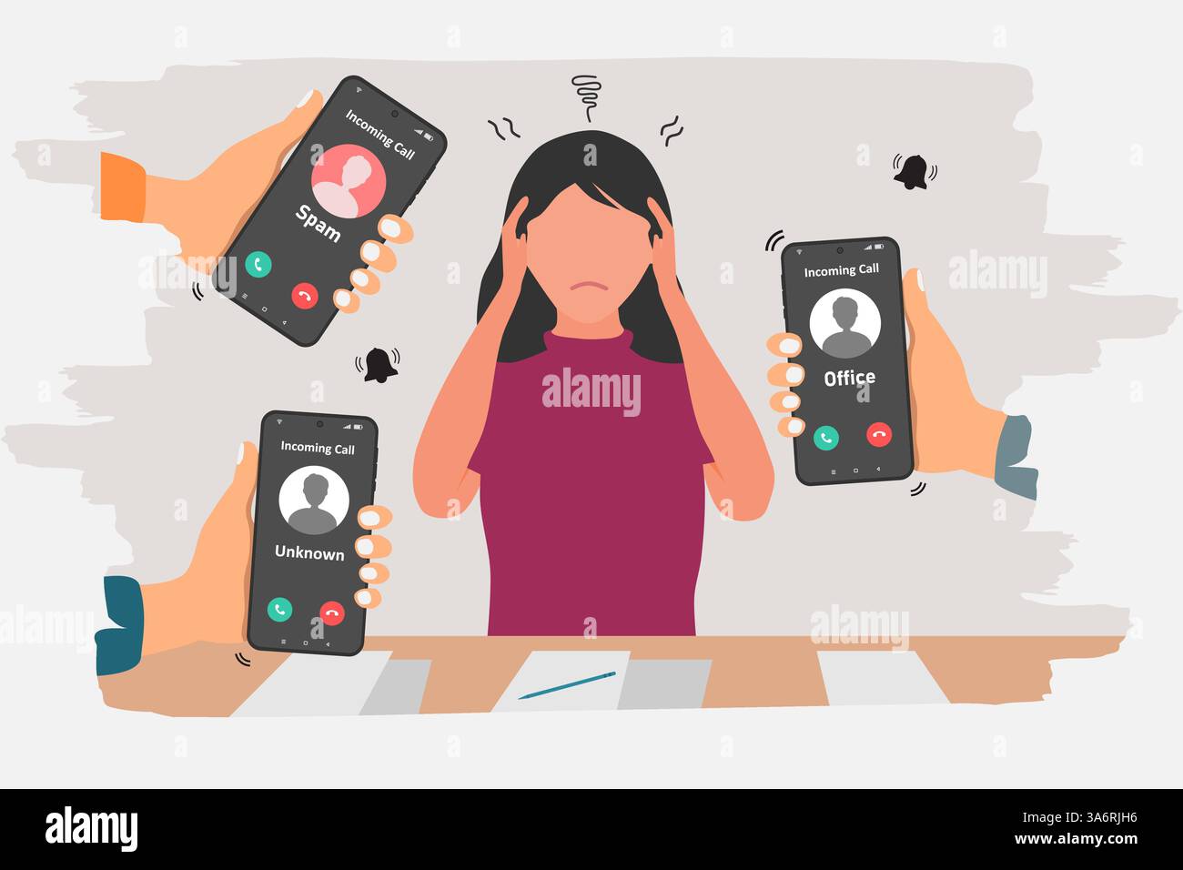 Woman holding smartphone scam call hi-res stock photography and images ...