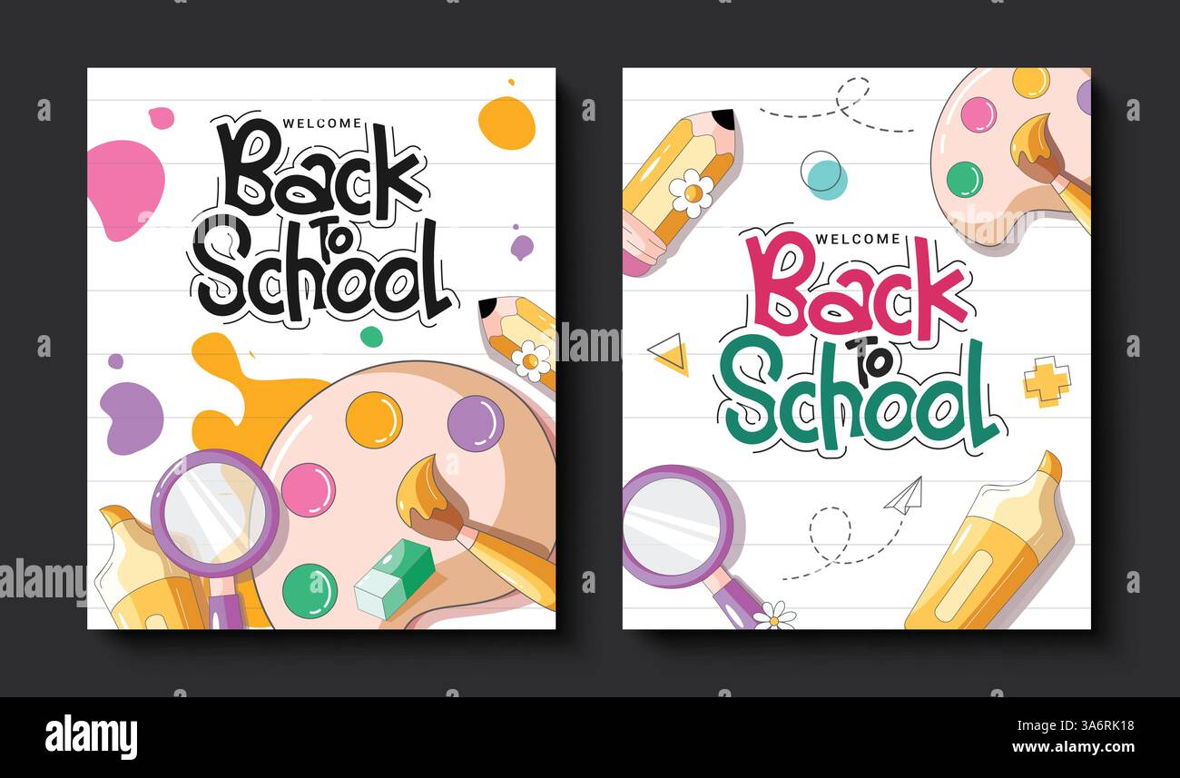 Back to school greeting clipart background design. Welcome back to ...