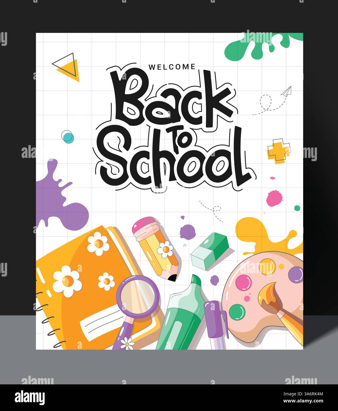 Back to school greeting clipart poster design. Welcome back to school ...