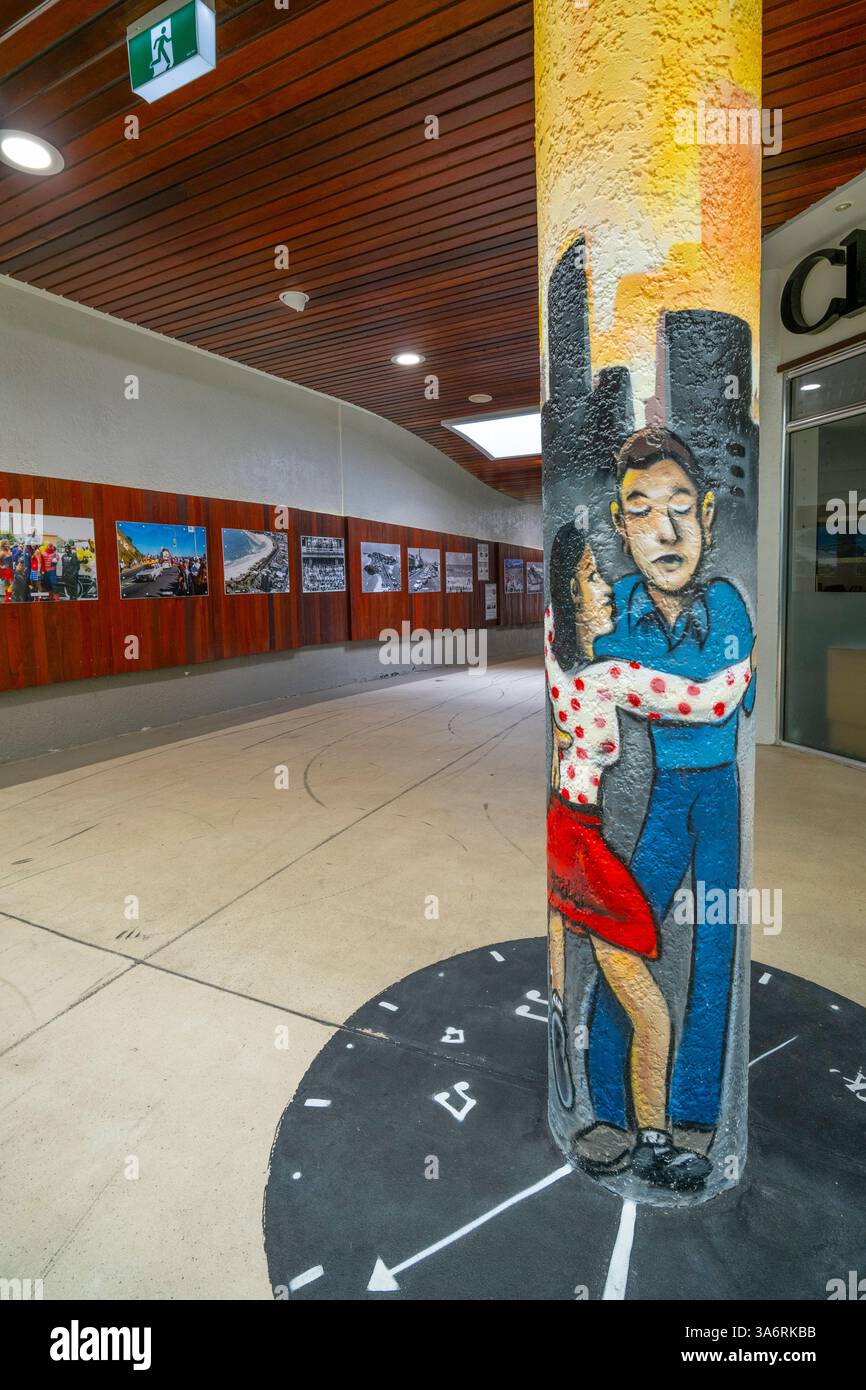 Decorative murals and Street Art in an arcade at Coolangatta at the ...