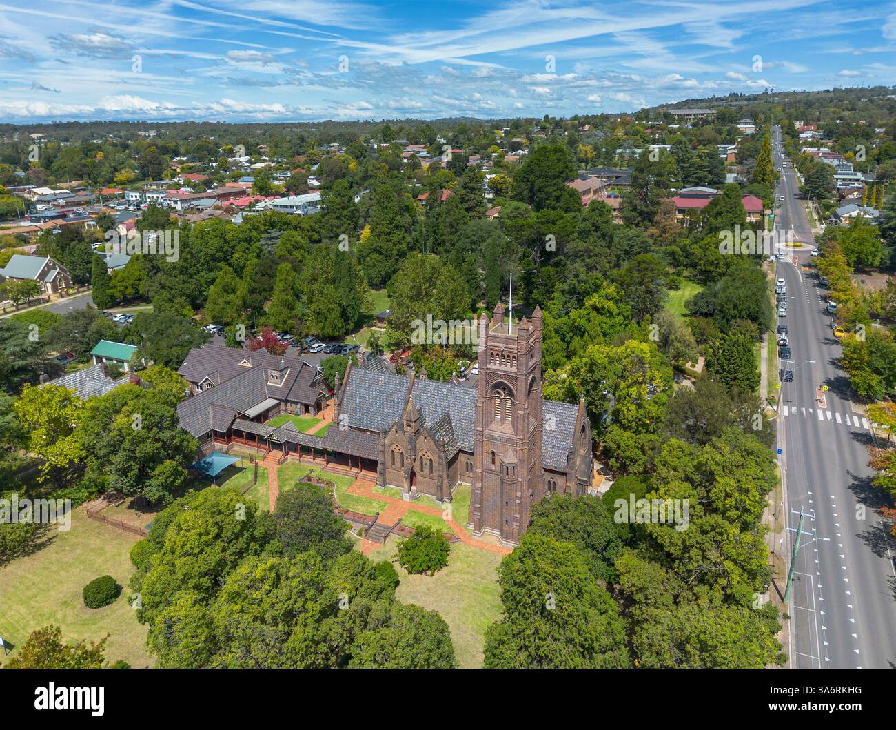 Aerial view of St Peters Anglican Cathedral in Armidale, New South ...
