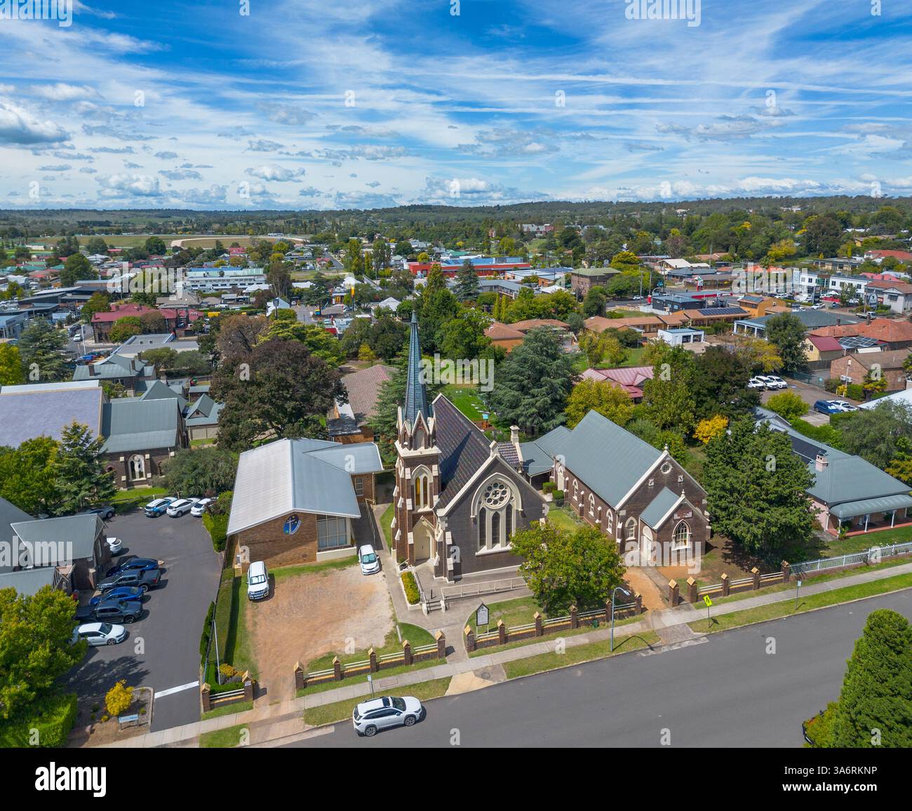 Aerial view of St Pauls Presbyterian Church in Armidale, New South ...