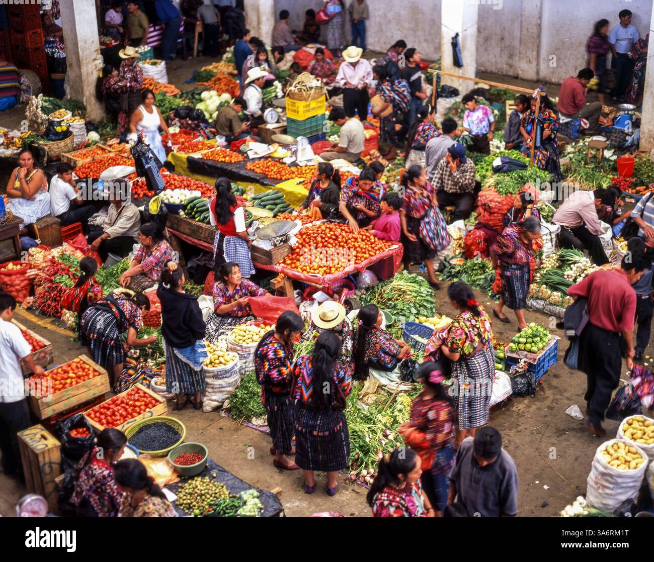 indigenous market in Guatemala, El Quiché,Chichicastenango city Stock ...