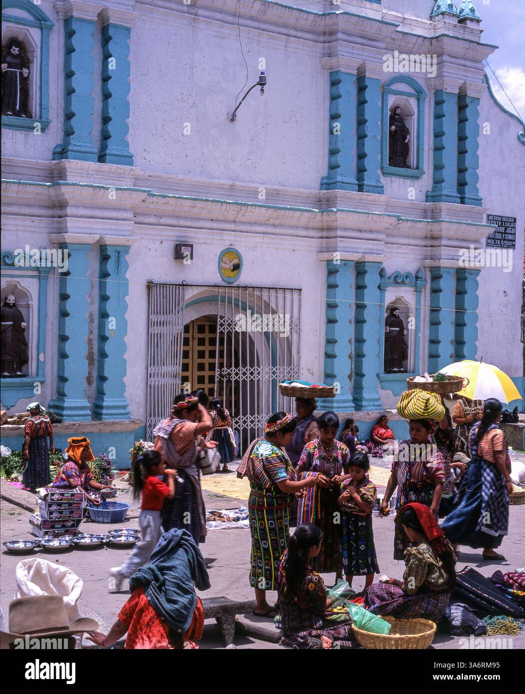 indigenous market in Guatemala, Los Altos,Almolonga city Stock Photo ...