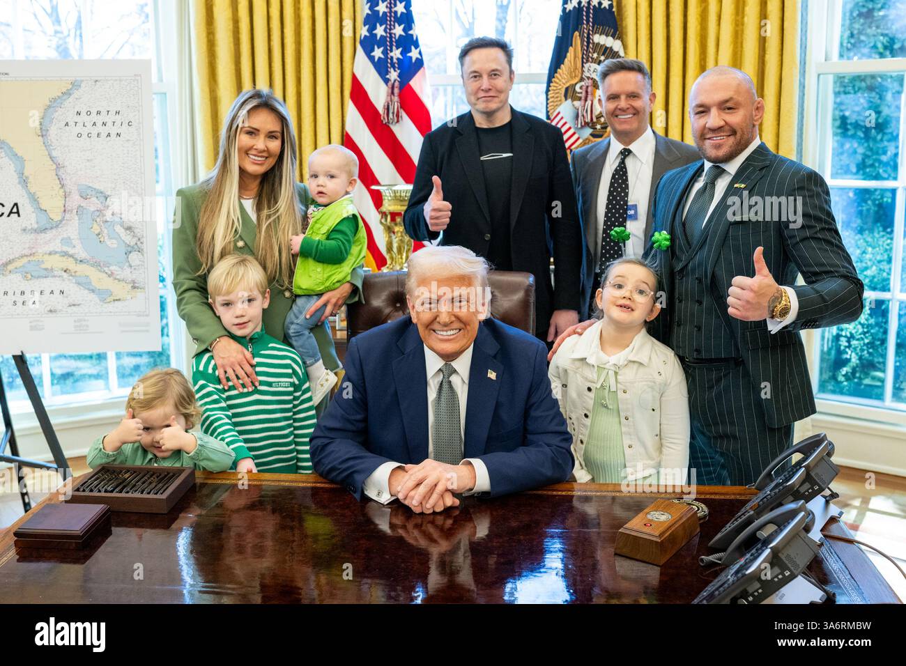 President Donald Trump meets with Conor McGregor and family in the Oval ...