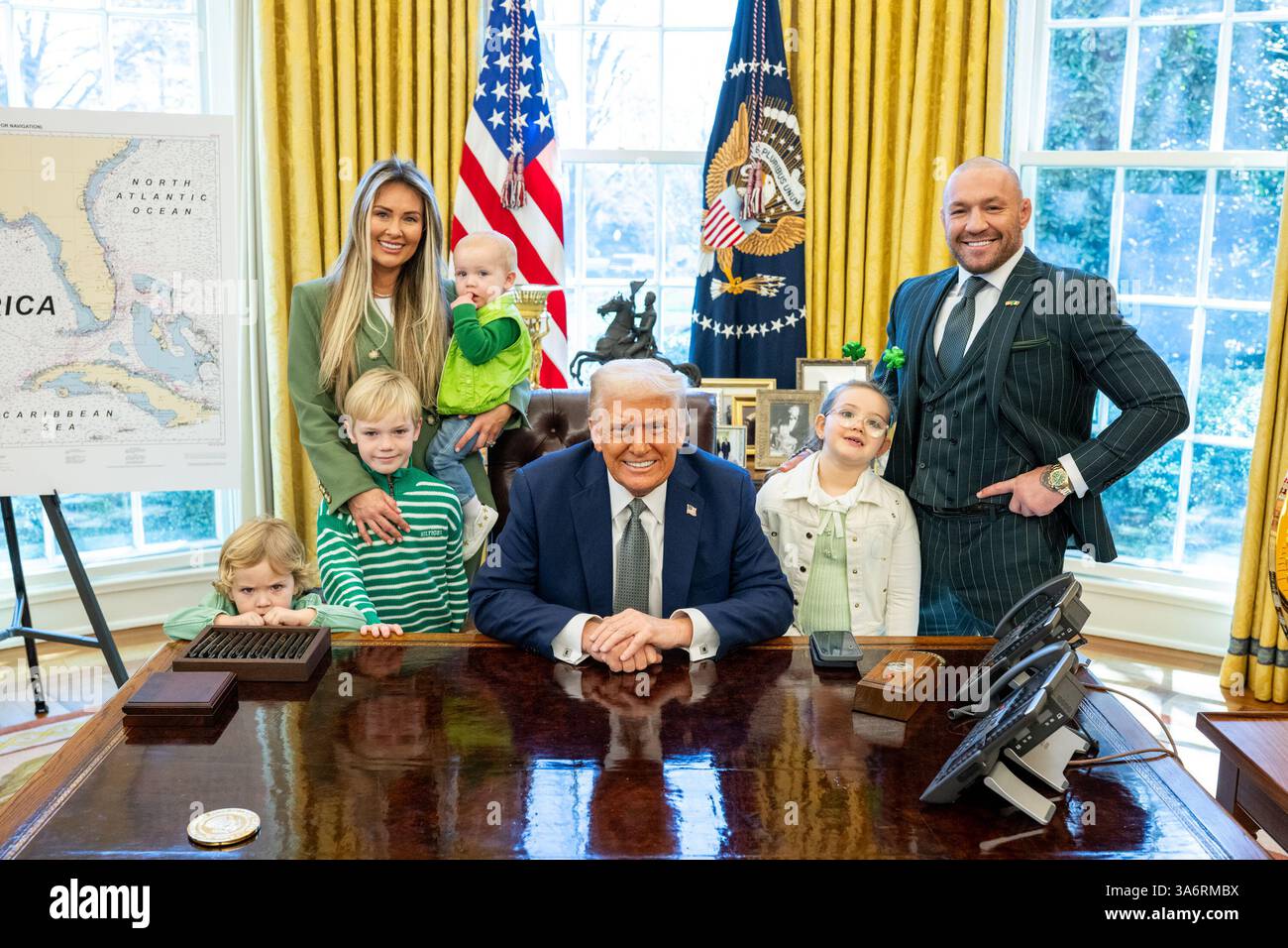 President Donald Trump meets with Conor McGregor and family in the Oval ...