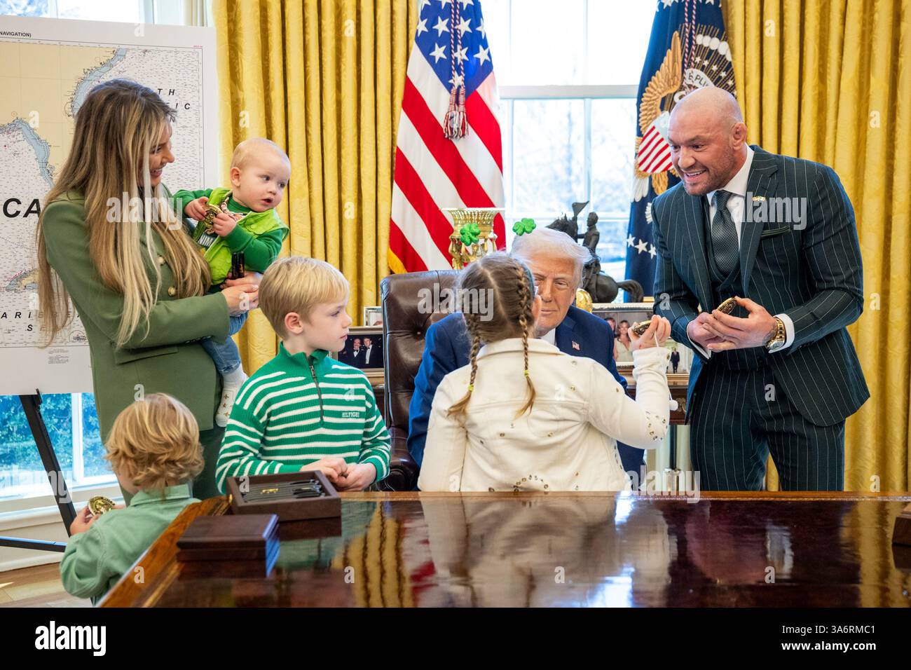 President Donald Trump meets with Conor McGregor and family in the Oval ...