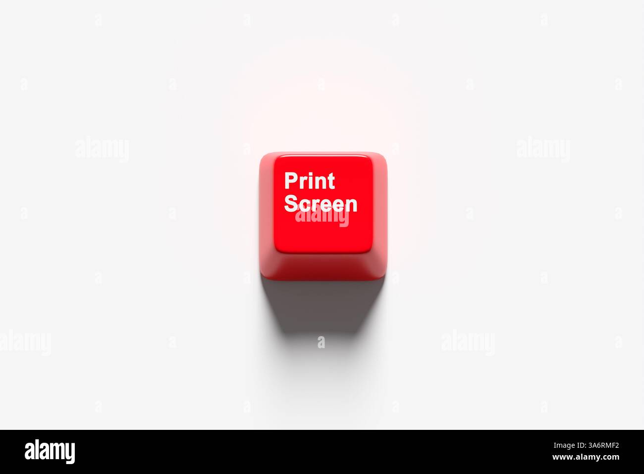 Vibrant red print screen key on a white background with a striking shadow, perfect for ...