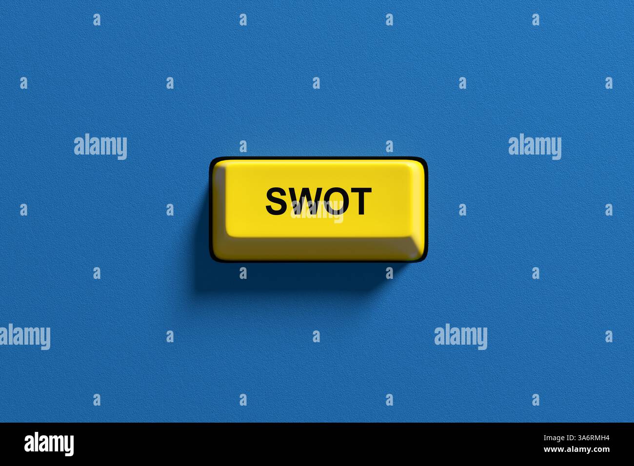 The swot analysis concept. Yellow keyboard key with the acronym swot ...