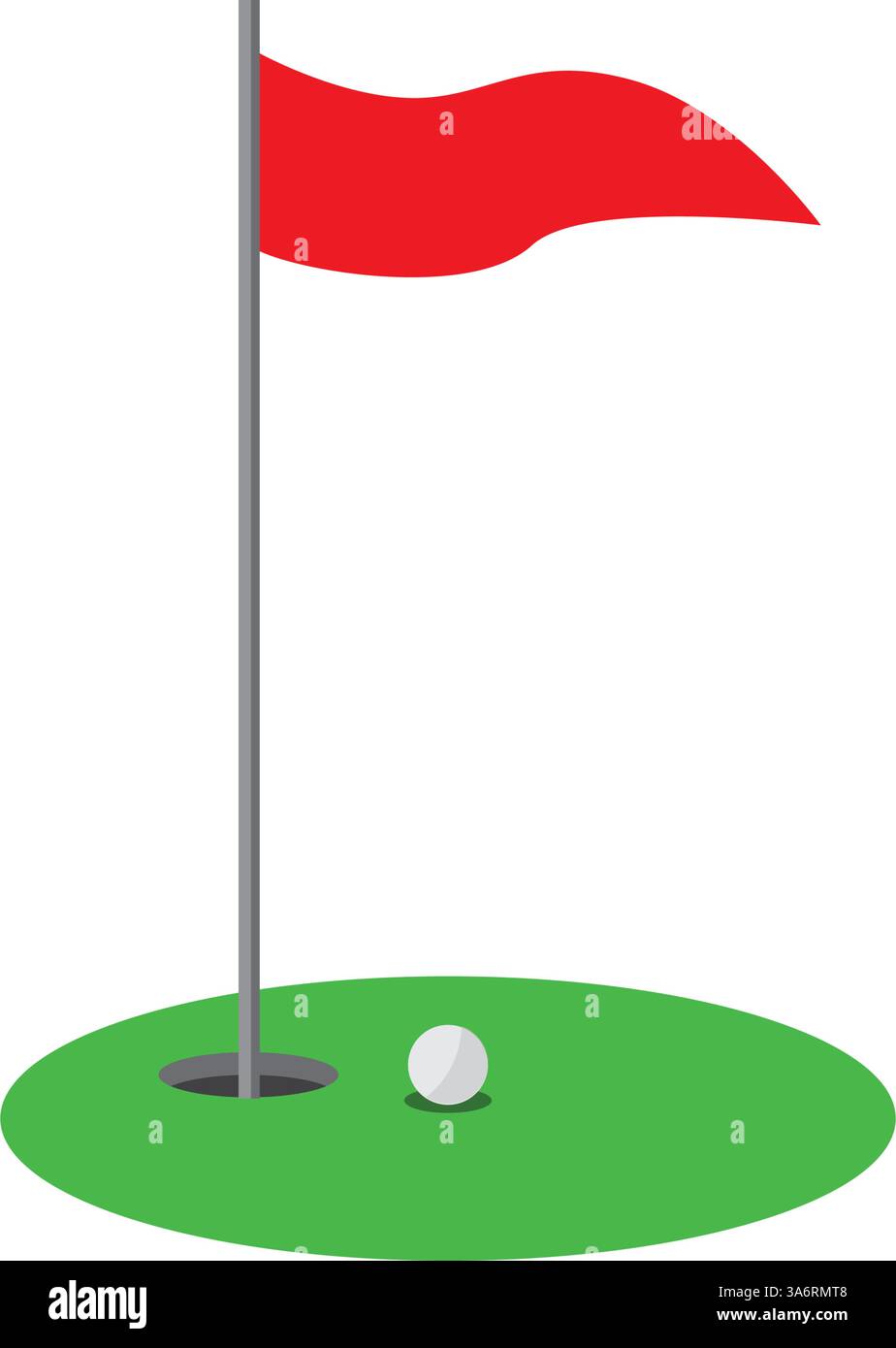 Red golf flag on white background. Vector stock illustration Stock ...