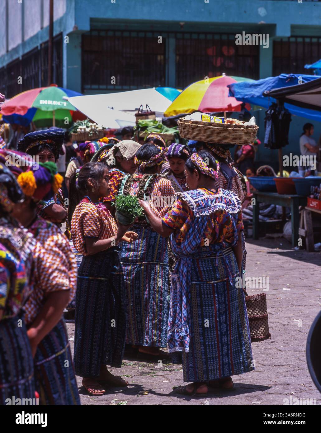 indigenous market in Guatemala, Los Altos,Almolonga city Stock Photo ...