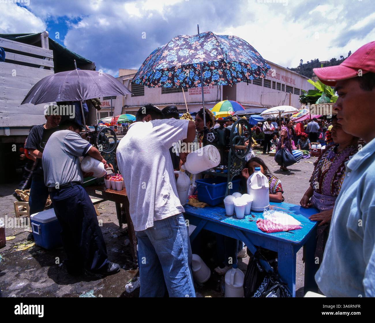 indigenous market in Guatemala, Los Altos,Almolonga city Stock Photo ...