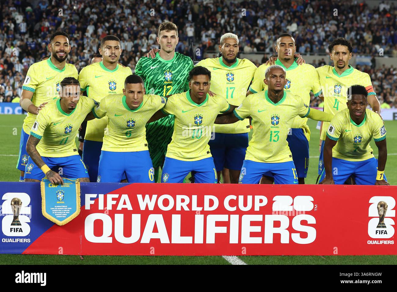 Buenos Aires, Argentina. 25th Mar, 2025. Brazil’s national team players ...