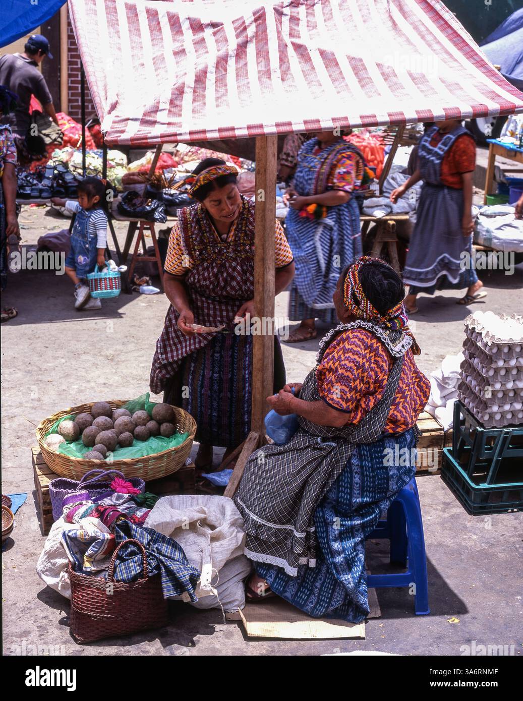 indigenous market in Guatemala, Los Altos,Almolonga city Stock Photo ...