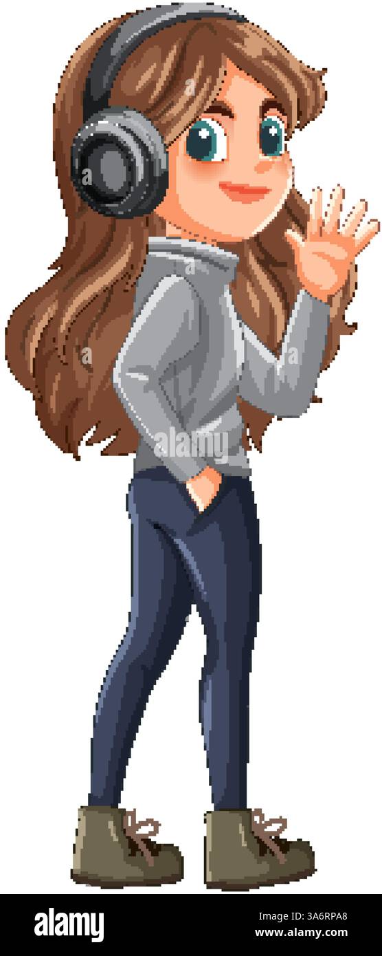 Content young woman hair Stock Vector Images - Alamy