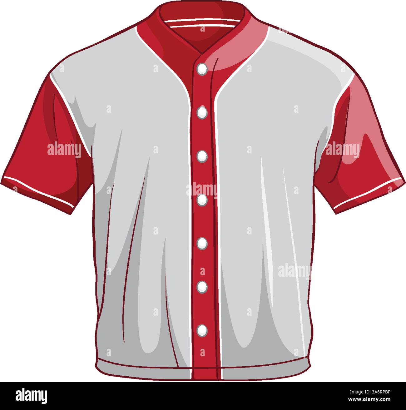 Vector illustration of a classic baseball jersey with red and white ...