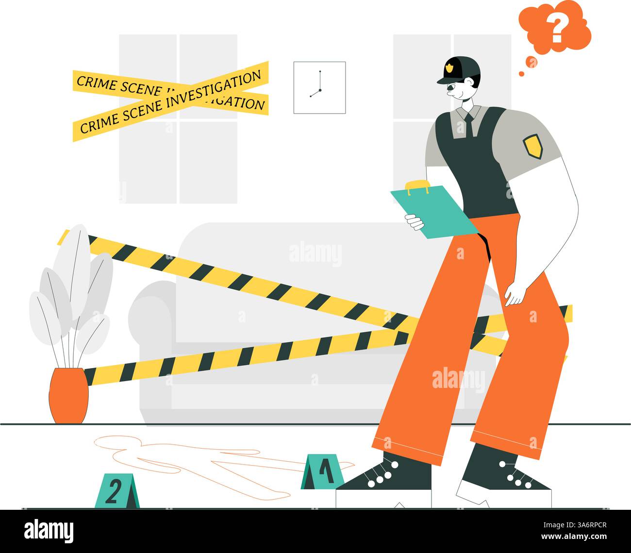 Crime Scene Investigation Illustration Featuring a Team of ...