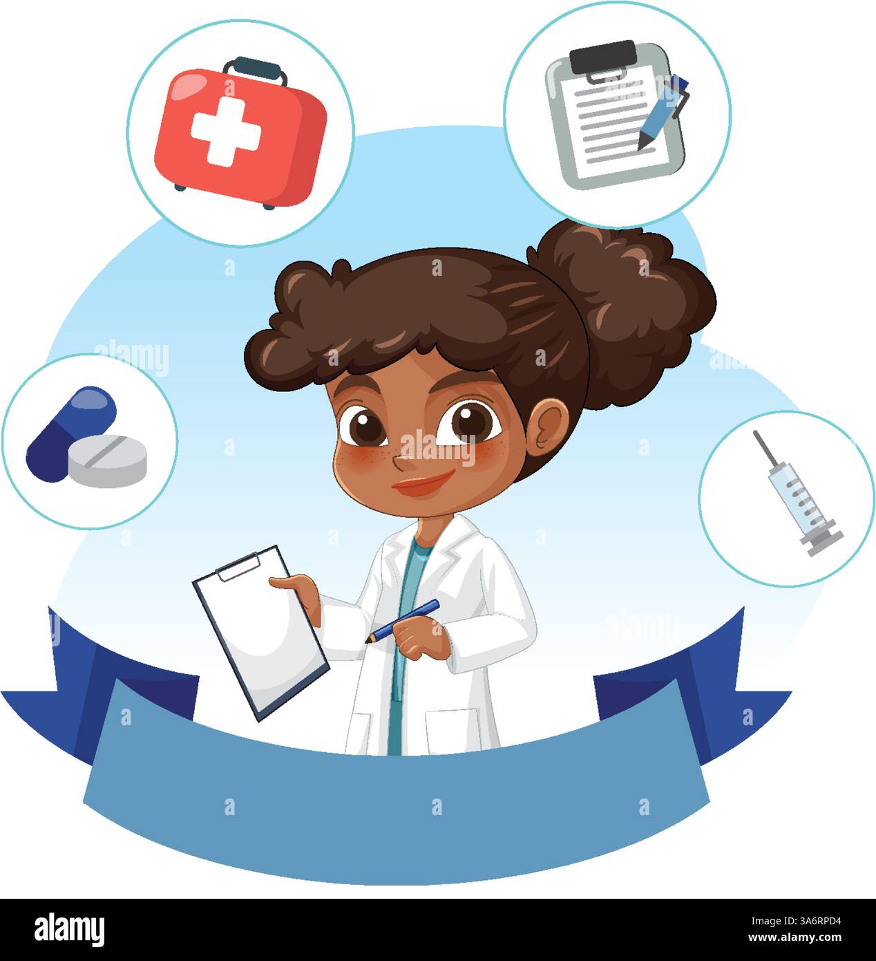 Illustration of a child doctor with medical items Stock Vector Image ...