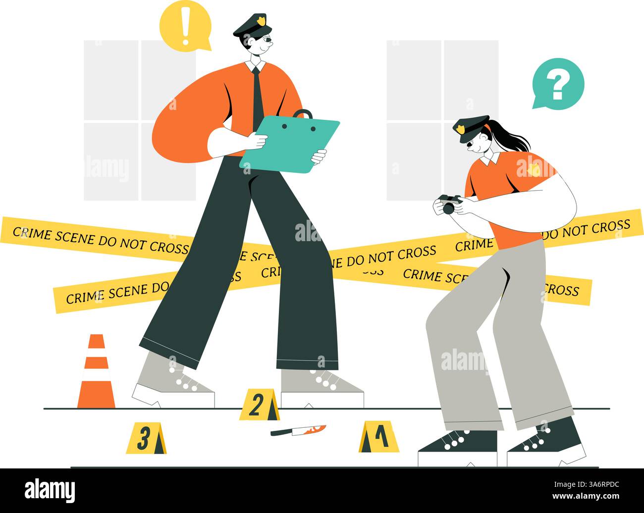 Crime Scene Investigation Illustration Featuring a Team of ...