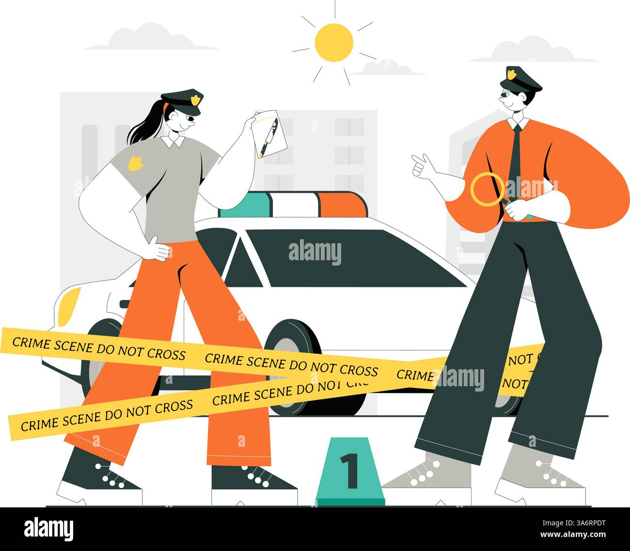 Crime Scene Investigation Illustration Featuring a Team of ...