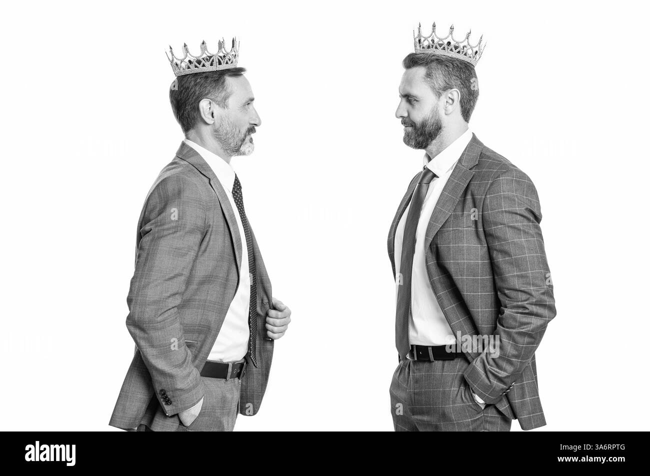 leadership concept. business leader man in crown. business success and ...