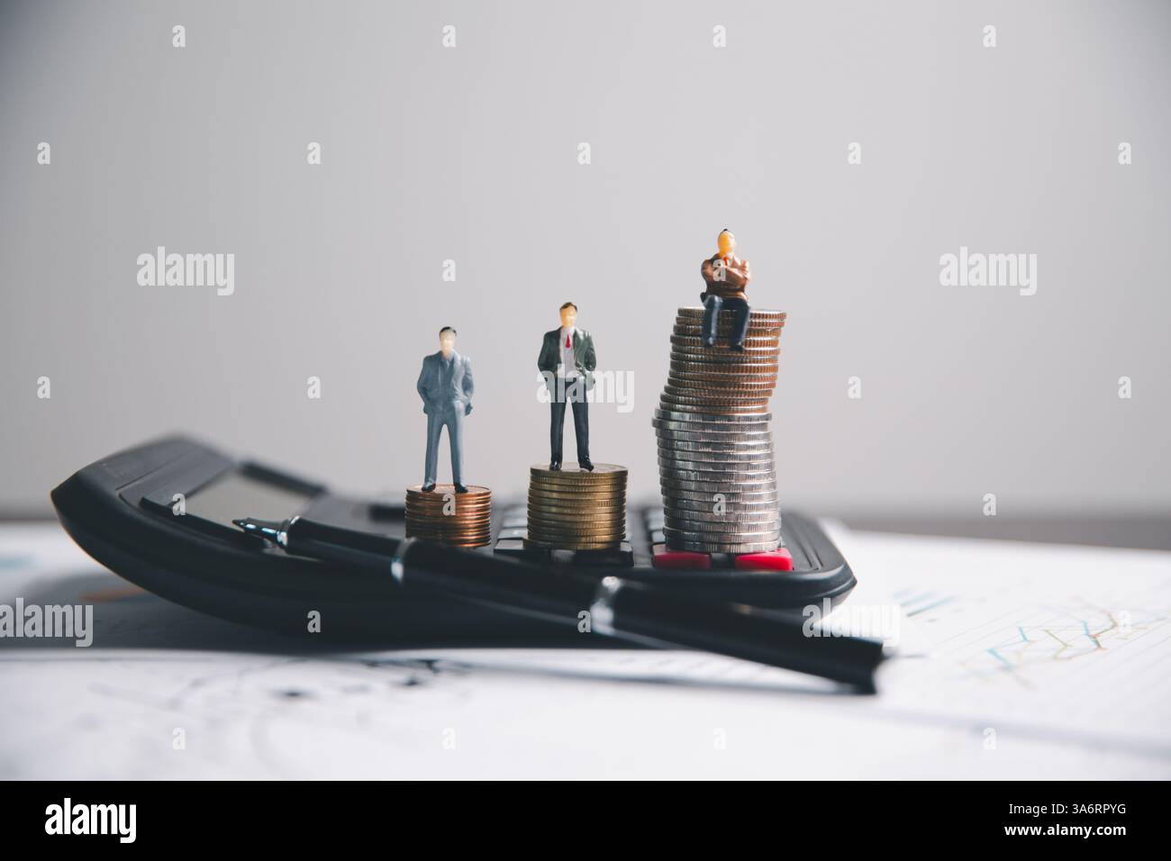 Financial calculate accountant blur background close up on calculator ...