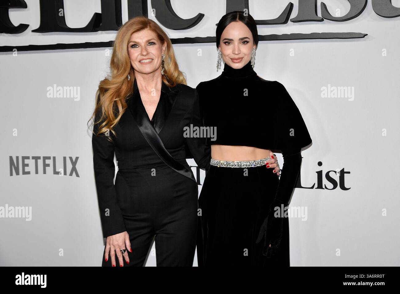Connie Britton, left, and Sofia Carson attend the premiere of Netflix's ...